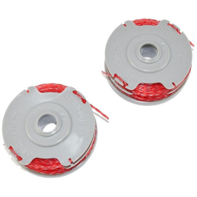 2 x Trimmer Strimmer Spool & Line Double Autofeed Compatible With Flymo ...