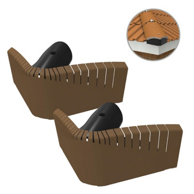 2 x Universal Brown Hip End Tile Closer Units, Dry Roof Fixing to ...