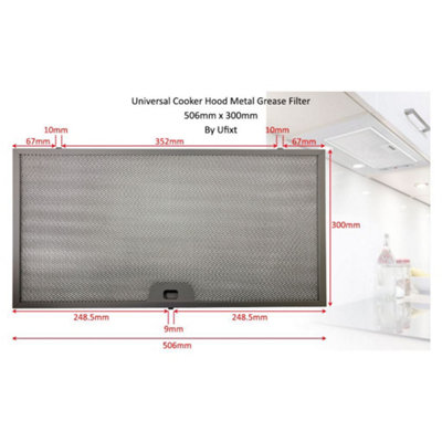 2 x Universal Cooker Hood Metal Grease Filter 506mm x 300mm ...