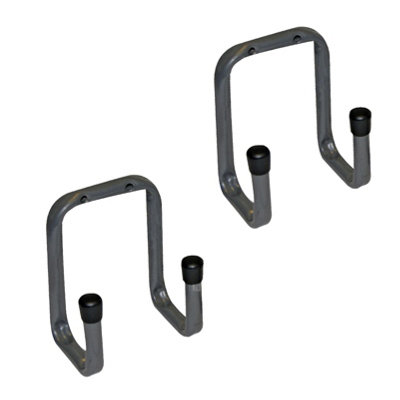 2 x Wall Mounted 70mm Tool, Bike Double Storage Hooks for Garages Sheds ...