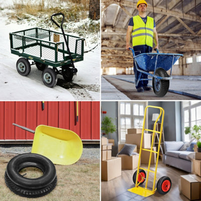 2 X Wheelbarrow Wheel Inner Tube And Barrow Tyre 3.50-8 Rubber ...