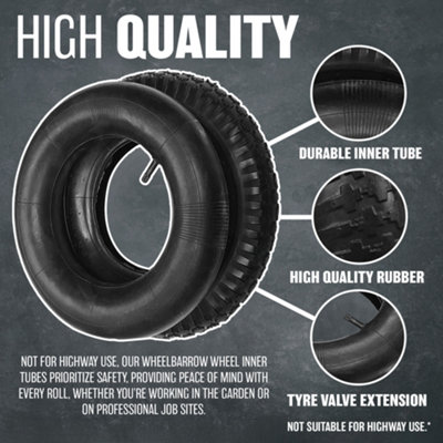 2 X Wheelbarrow Wheel Inner Tube And Barrow Tyre 3.50-8 Rubber ...