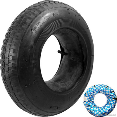 2 X Wheelbarrow Wheel Inner Tube And Barrow Tyre 4.00-8 Rubber ...