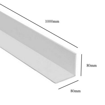 Buy 2 x White 1 Metre UPVC Plastic Rigid Angle 80 x 80mm Corner Cover ...