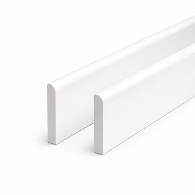 2 x White Plastic UPVC Trim 90mm x 1 Metre, Plastic Edging Trim for ...
