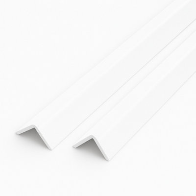 2 x White Rigid Angle 100mm x 100mm x 1 Metre