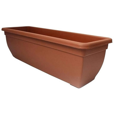 2 x Winchester Trough Terracotta 60cm Rectangular Bell Pot Indoor ...