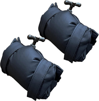 2 x Winter proof Outdoor Tap Covers, Black Leather Material 25.9 cm ...
