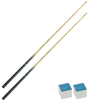 2 x Wollowo 57 Inch White Ash Wood Snooker/Pool Cues