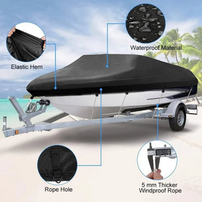 20-22ft Heavy Duty Boat Cover Trailerable Waterproof 210D Fish Ski V ...