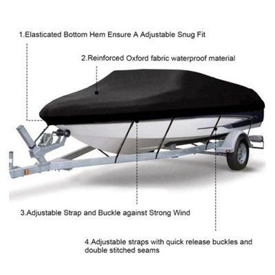 20-22ft Heavy Duty Boat Cover Trailerable Waterproof 210D Fish Ski V ...