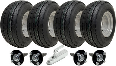 20.5x8.0-10 Twin Axle Trailer Kit Road Legal Wheels Hub & Stub Axles ...