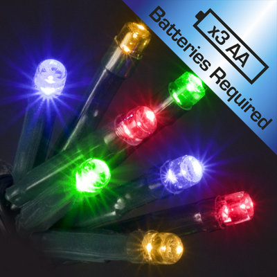 20 Battery Operated LED Static Lights Multi-Coloured