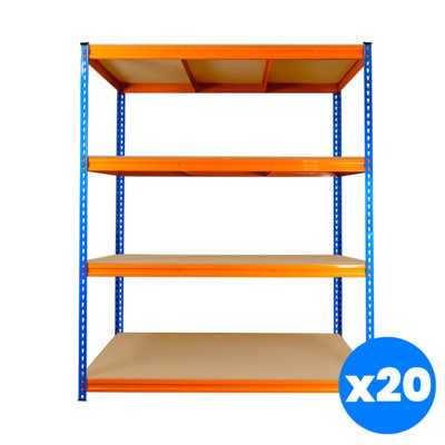 20 Bays of 4 Tier ULTRA HEAVY DUTY Storage Racking 1800h x 1500w x 600d ...