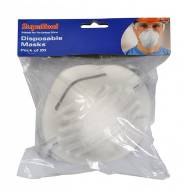 20 Disposable Face Dust Masks Non Medical Elasticated Pollen Dust ...