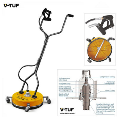 20 INCH 508mm POLY DECK PATIO SURFACE CLEANER - HIGH SPEED SWIVEL