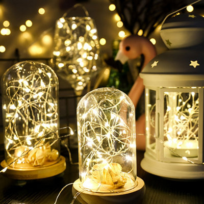 20 LED Battery Micro Rice Wire Copper Fairy String Lights (Pack of 6)