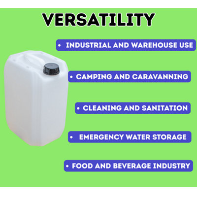 20 Litre HDPE Water Container Heavy Duty Stackable Plastic HDPE Food ...