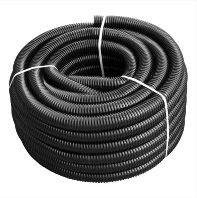 20 Meters Corrugated Pipe 1" (25mm) with 2 x Double Wire Clips Set