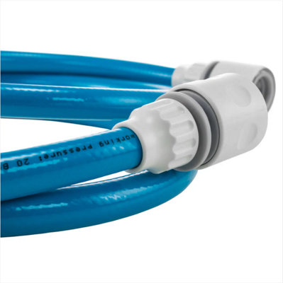 20 Meters Water Hose Set 10mm Pipe with White Connectors (Blue)