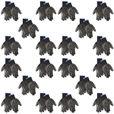 20 Pack 10.5" Nitrile Coated Work Gloves (20 Pairs) Breathable ...