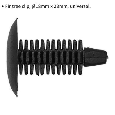 20 PACK Black Fir Tree Clips - 18mm x 23mm - Universal Vehicle Fitting ...