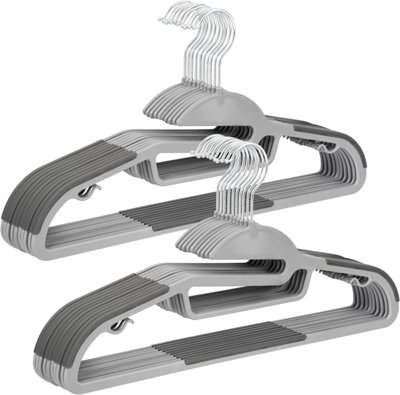 20 pack Plastic Hangers with U-Shaped Opening