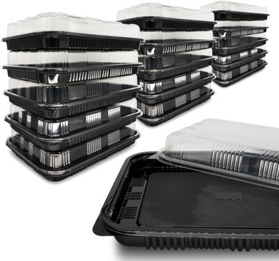 20-Pack Reusable Sandwich Platter Trays with Lids - Buffet Serving ...