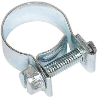 20 PACK Zinc Plated Mini Hose Clip - 15 to 17mm Diameter - Hose Pipe ...