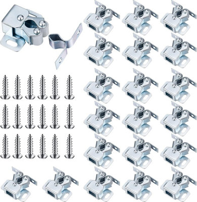 20 Pcs Cabinet Door Latch and Catch Hardware Double Roller Catch ...
