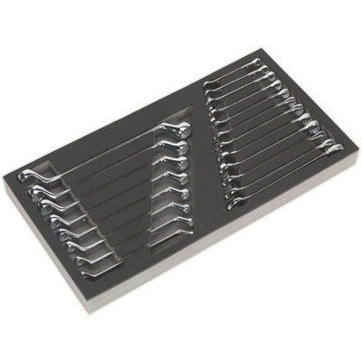 20-Piece Deep Offset and Combination Spanner Set with Tool Tray for ...