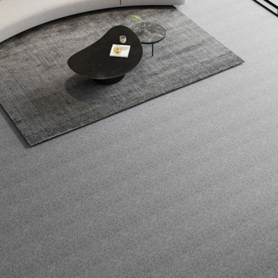 20 Piece Smoke Grey Square Carpet Tiles, 50cm x 50cm, Scratch Resistant ...
