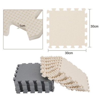 20 Piece Soft Foam Interlocking Floor Mat Set Large Jigsaw Tiles Garden ...