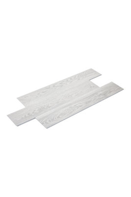 20-Piece Textured Wood Grain PVC Interlocking Flooring Planks with 2mm ...