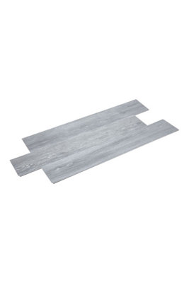 20-Piece Wood Grain Design Interlocking PVC Flooring Planks with 2mm ...