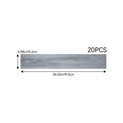 20-Piece Wood Grain Design Interlocking PVC Flooring Planks with 2mm ...