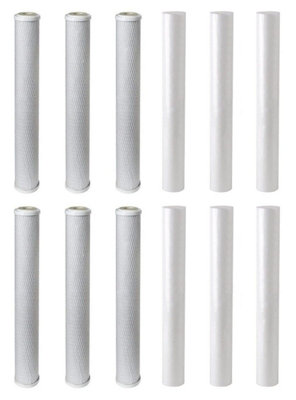 20" Pole Fed Window Cleaning RO Replacement Pre Filter Cartridges (6 x ...