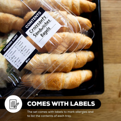 20 Reusable Sandwich Trays with Lids - Durable Buffet Serving Platters ...