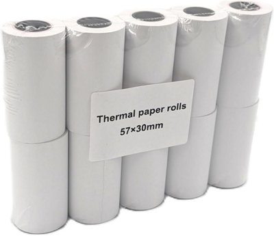 20 Rolls Thermal Paper Till Rolls 57x30mm BPA Free Credit Card Receipt ...