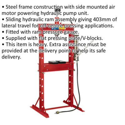 20 Tonne Floor Type Air Hydraulic Press - Sliding Ram Assembly ...
