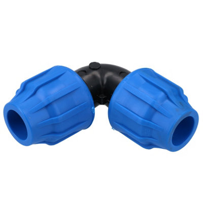 20 x 20mm MDPE Elbow 90 Degree Compression Coupling Fitting Connector 10PK