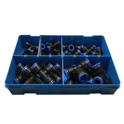 20 x Assorted Releasable Equal T Piece Connectors Speed Push Fit for ...