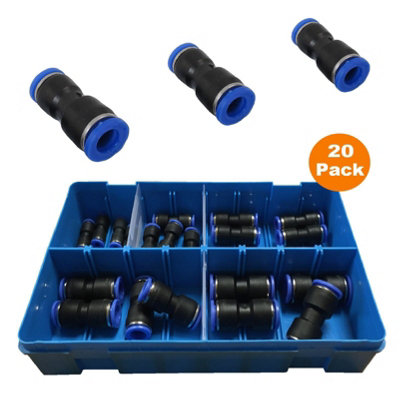 20 X ASSORTED RELEASABLE STRAIGHT BUTT CONNECTORS SPEED PUSH FIT FOR ...