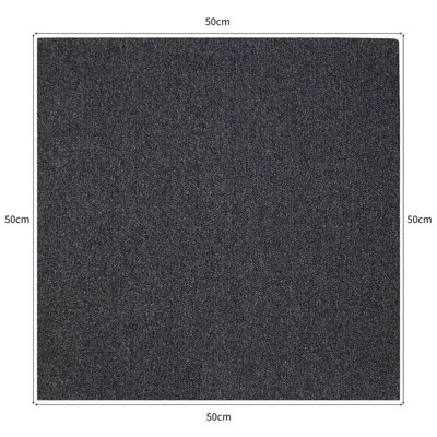 20 x Carpet Tiles 5m2 Charcoal Black