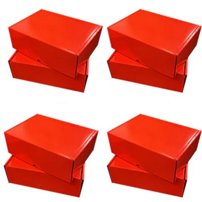 20 x Shiny Red (10" x 7" x 3") Coloured Cardboard Postal Shipping ...