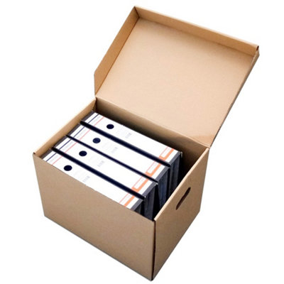 20 x Strong Brown Easy To Carry Storage Archive Boxes 15x12x9 With ...