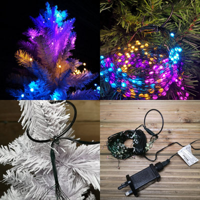 200 LED 10 x 1.9m Multi Function Waterfall Christmas Tree Lights with ...