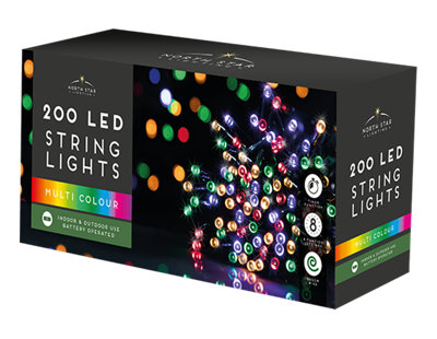 200 Led Battery Lights - Multicoloured | DIY at B&Q
