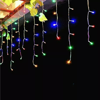 200 LED Multicolour Icicle Lights (3.9m) - Battery Fairy Lights for ...