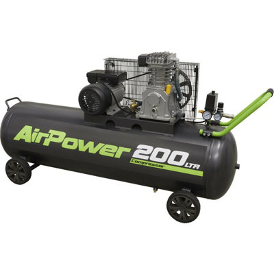 200 Litre Mobile Belt Drive Air Compressor - 3hp Motor - Quick Release ...